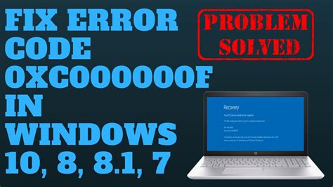 fix error code 0xc000000f in windows 10 8 7 youtube