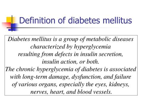 Ppt Diabetes Mellitus Acute And Chronic Complications Powerpoint