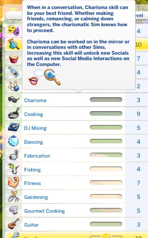 Sims 4 Skill Cheats Satisfaction Points Neryspectrum