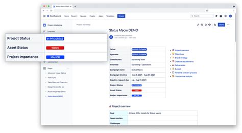 status macro for confluence prioritize and organize confluence pages