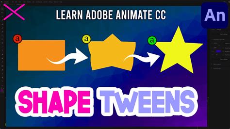 Shape Tweens In Adobe Animate Cc Tutorial For Beginners Youtube