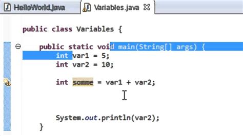 variables in java