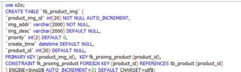 mysql 1005 can t create table o2o tb product img erron 150 解决方案