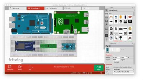 using fritzing to draw electronic schematics for arduino raspberrypi
