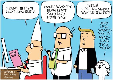 Editorial Cartoons About Dilbert Creator Scott Adam Being Dropped For