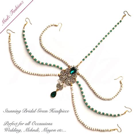 Antique Gold Kundan Pearl Matha Patti Wedding Bridal Goddess Hair