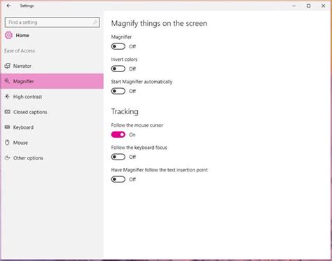 Windows 10 Settings Menu The Ease Of Access Tab Cnet
