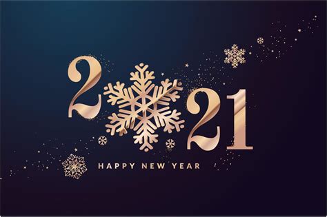 Bonne Année Design Doré 2021 Avec Des Flocons De Neige 1314019 Art