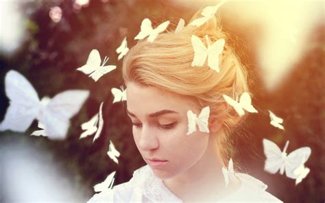 Wallpaper Face White Women Portrait Blonde Looking Away Red