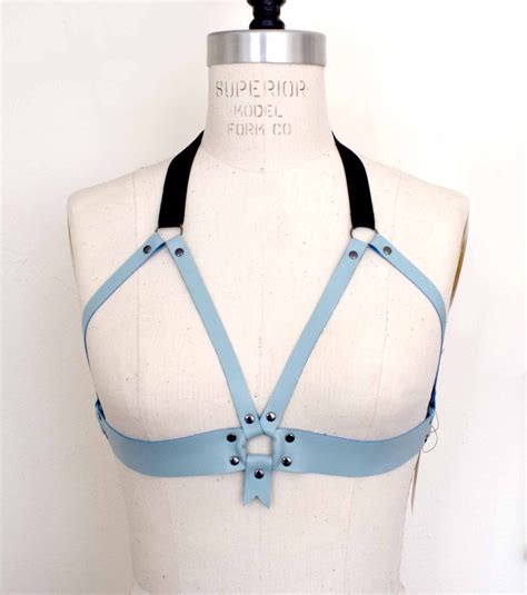 Classic Black Leather Harness Bra Leather Frame Bra Open Cup Etsy Uk