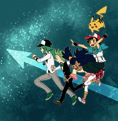 Pikachu Ash Ketchum N Iris And Cilan Pokemon And 2 More Drawn By