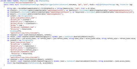 creating an azure function that generates access token for