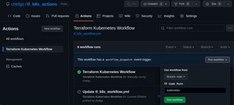 automate kubernetes deployment using terraform and github actions dev