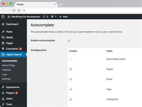 algolia search plugin for wordpress