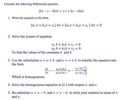 Solved Consider The Following Differential Equation 2x Y