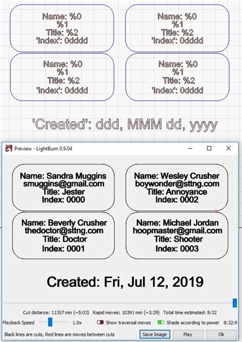 serial number sequential numbering lightburn software questions