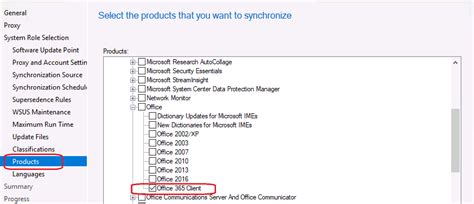 do not setup sup with default wsus product selection configmgr sccm