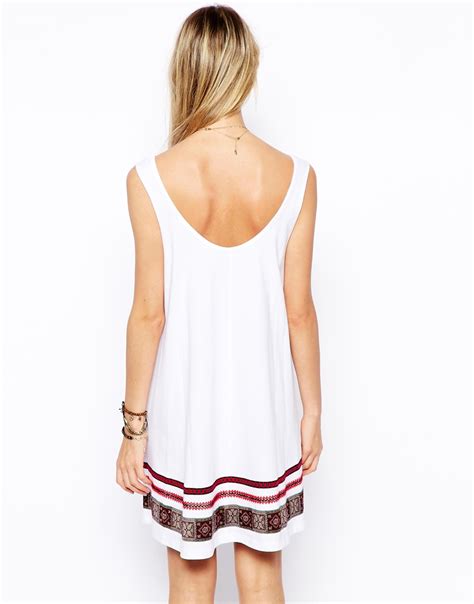 Asos Swing Sundress With Festival Trim In White Lyst