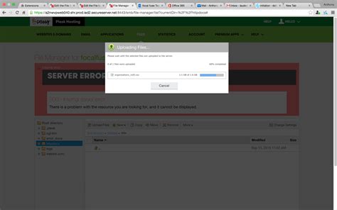 500 internal server error on file upload plesk forum