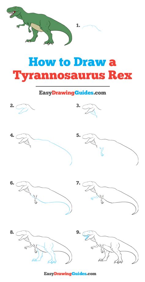 How To Draw A Tyrannosaurus Rex Really Easy Drawing Tutorial