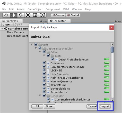 importing vci unitypackage [virtualcast]