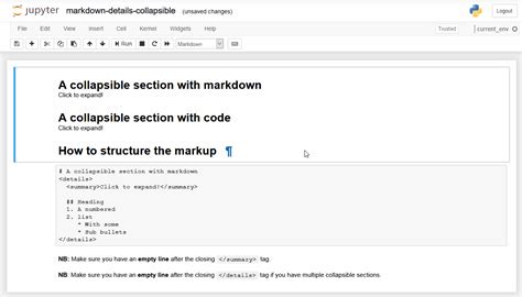 how to add a collapsible section in markdown · github