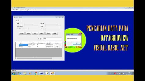 membuat pencarian data pada datagridview visual basic net youtube