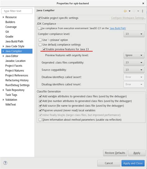 using jdk preview features from a gradle based eclipse project