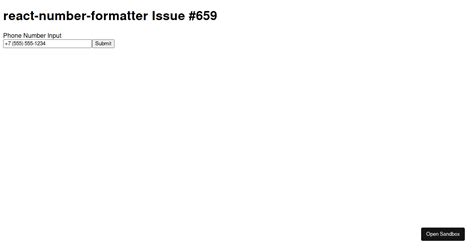 react number formatter issue 659 codesandbox