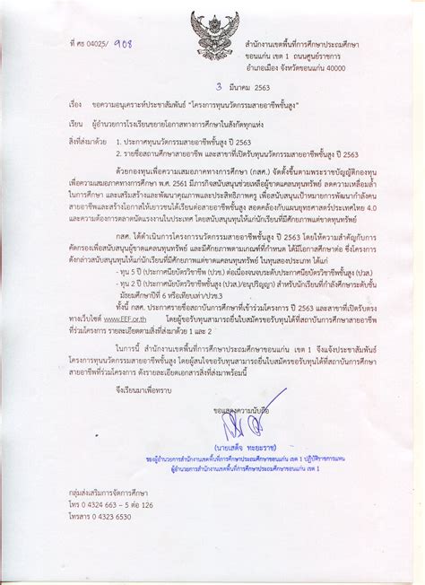 ขอความอนุเคราะห์ประชาสัมพันธ์ โครงการทุนนวัตกรรมสายอาชีพชั้นสูง 2022