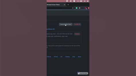 generating github authorisation token youtube