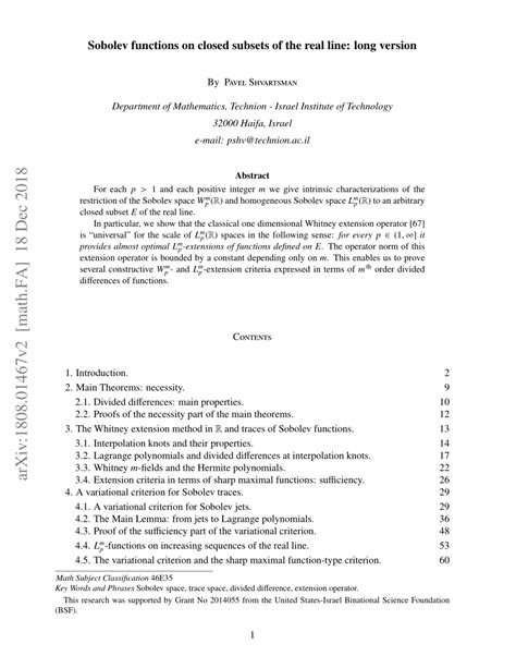 pdf sobolev functions on closed subsets of the real line long version