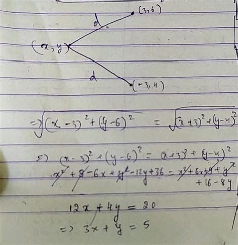 Find Relation Between X And Y Such That The Point X Y Is
