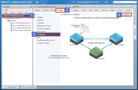 how to configure vcenter ha mastering vmware