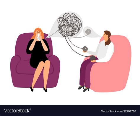 Psychotherapy Concept With Female Patient Vector Image