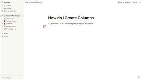 how to make nested columns in notion