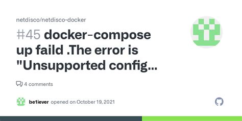 docker compose up faild the error is unsupported config option for