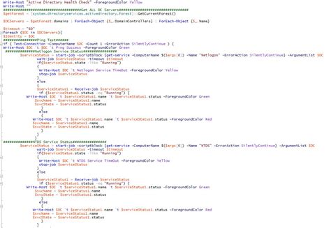 powershell script to get active directory information and
