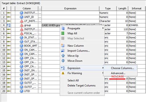 solved case expression not working in extract transformat