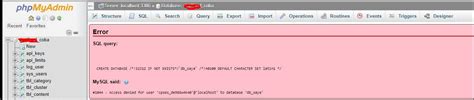 langkah mengatasi error import db access denied for user localhost