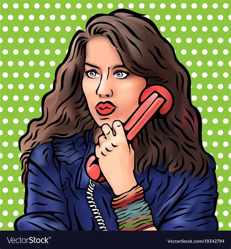 Pop Art Sexy Woman On Phone Royalty Free Vector Image