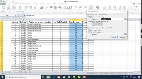 excel estadistica 1 tabla de clasificacion de datos youtube