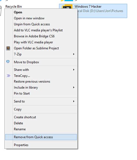 how to remove recently used files and frequent folders from quick