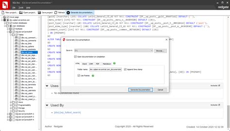 database documentation generator for sql server sql doc