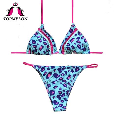 Topmelon Bikini 2017 Sexy Women Mini Micro Bikini Halter Push Up Sexy