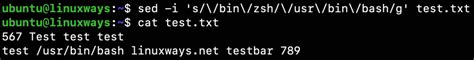 how to use sed command to find and replace string in files linuxways