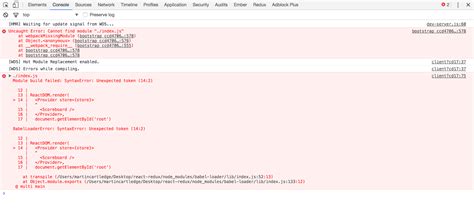 error in index js module build failed syntaxerror unexpected token