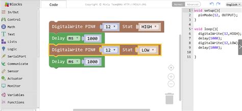 graphical programming tutorial for arduino using an active buzzer