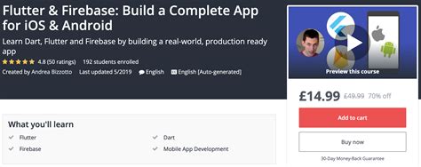 flutter and firebase udemy course now available for early