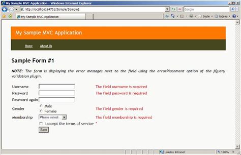creating client and server side form validation using the